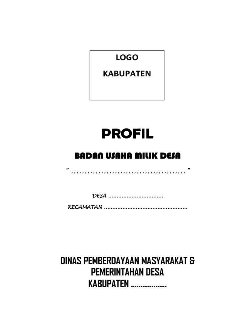 Contoh Isian Profil Bumdes Form | PDF