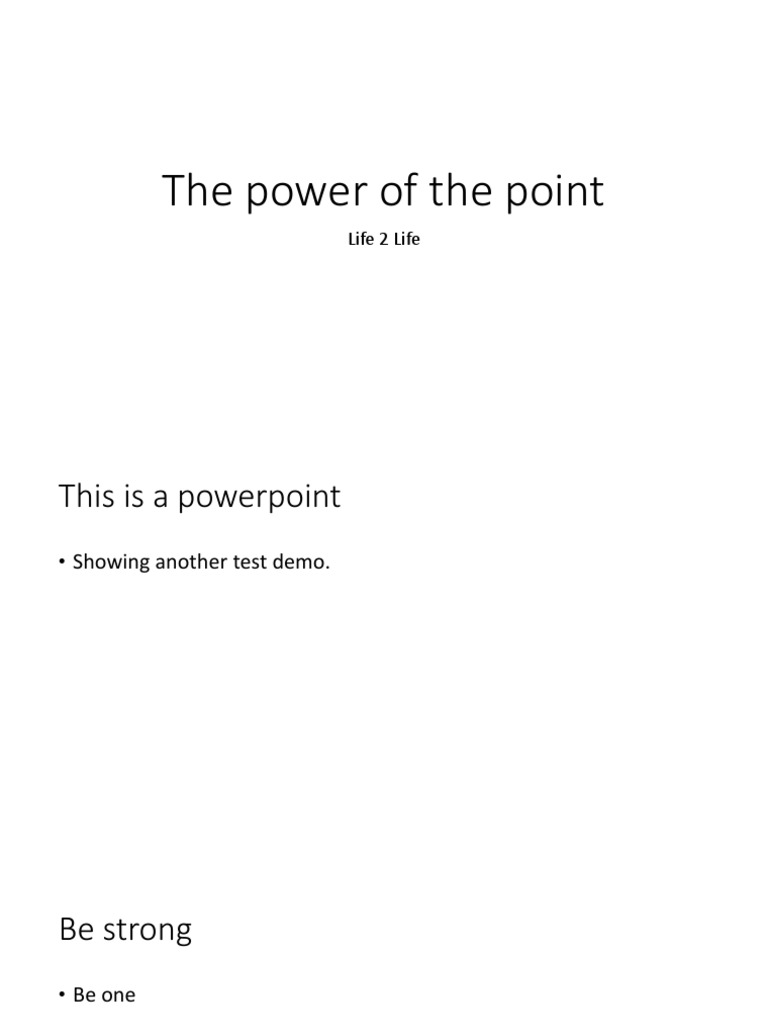 The Power of The Point: Life 2 Life | PDF | Wellness