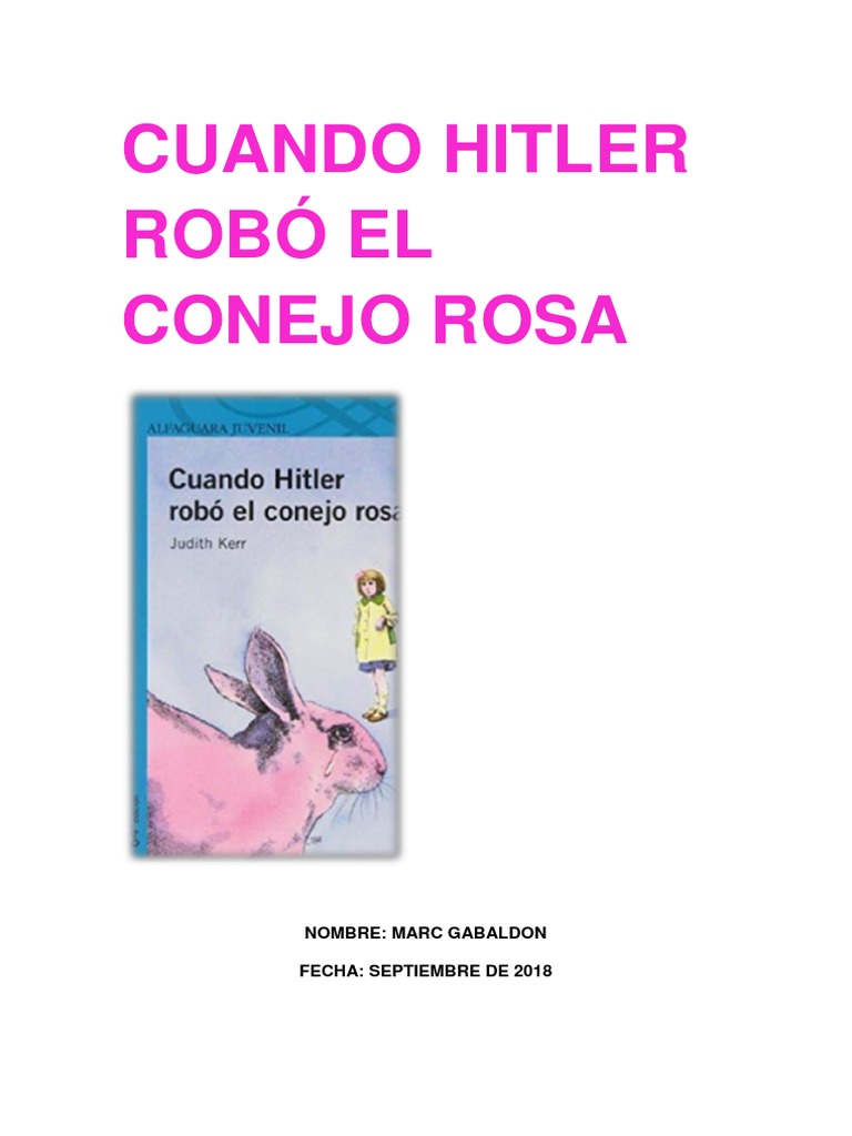 Cuando Hitler Robó El Conejo Rosa | PDF | Adolf Hitler | nazismo