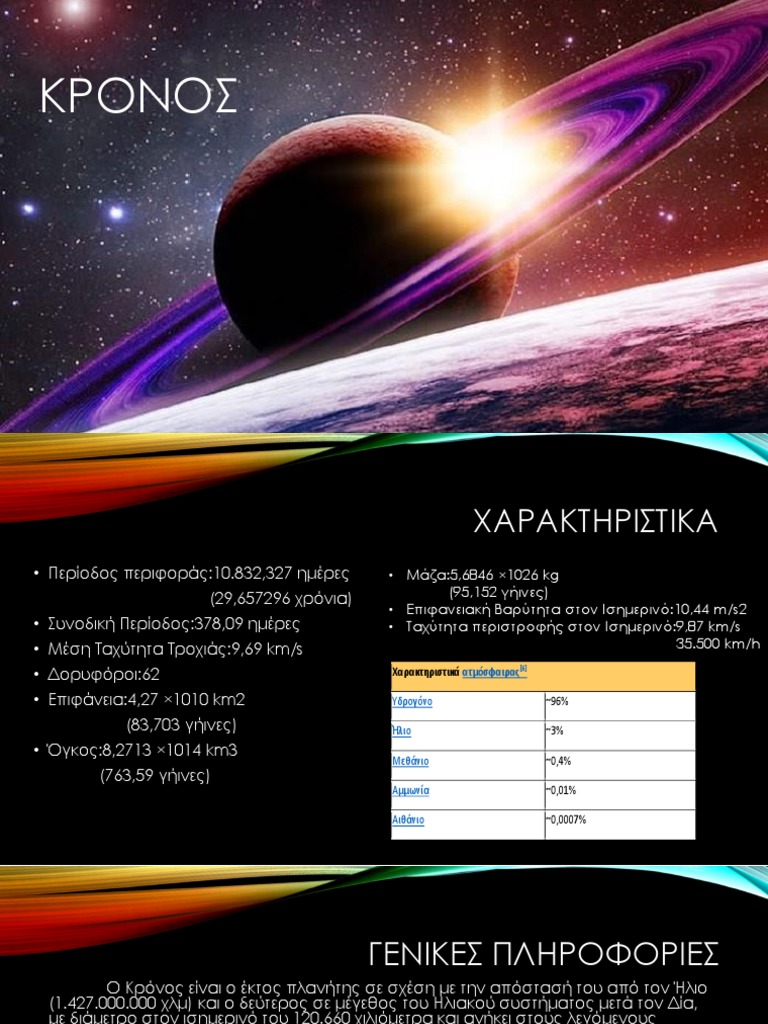 Εργασία για τον πλανήτη Κρόνο | PDF