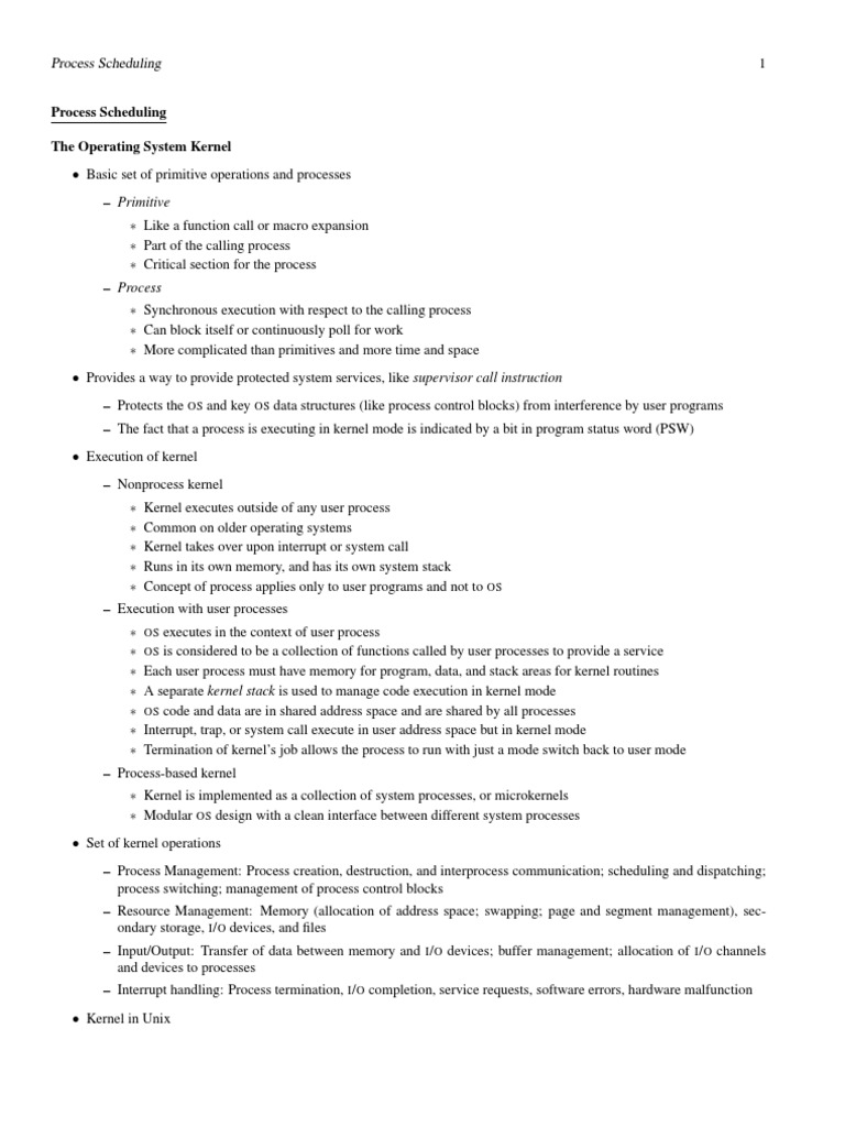 Process | PDF | Scheduling (Computing) | Kernel (Operating System)