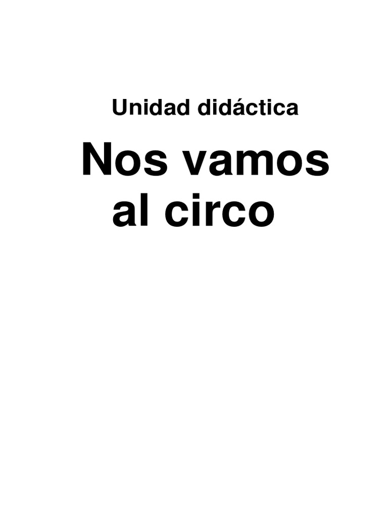 Unidad Didáctica: Nos Vamos al Circo | PDF | Evaluación | Aprendizaje