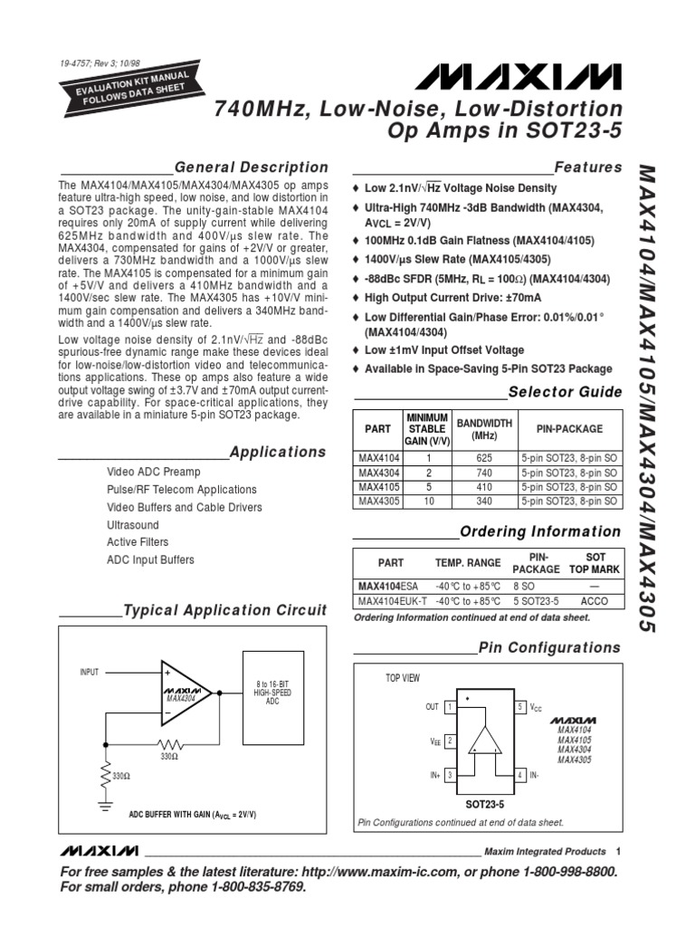 Data Sheet | PDF | Amplifier | Operational Amplifier