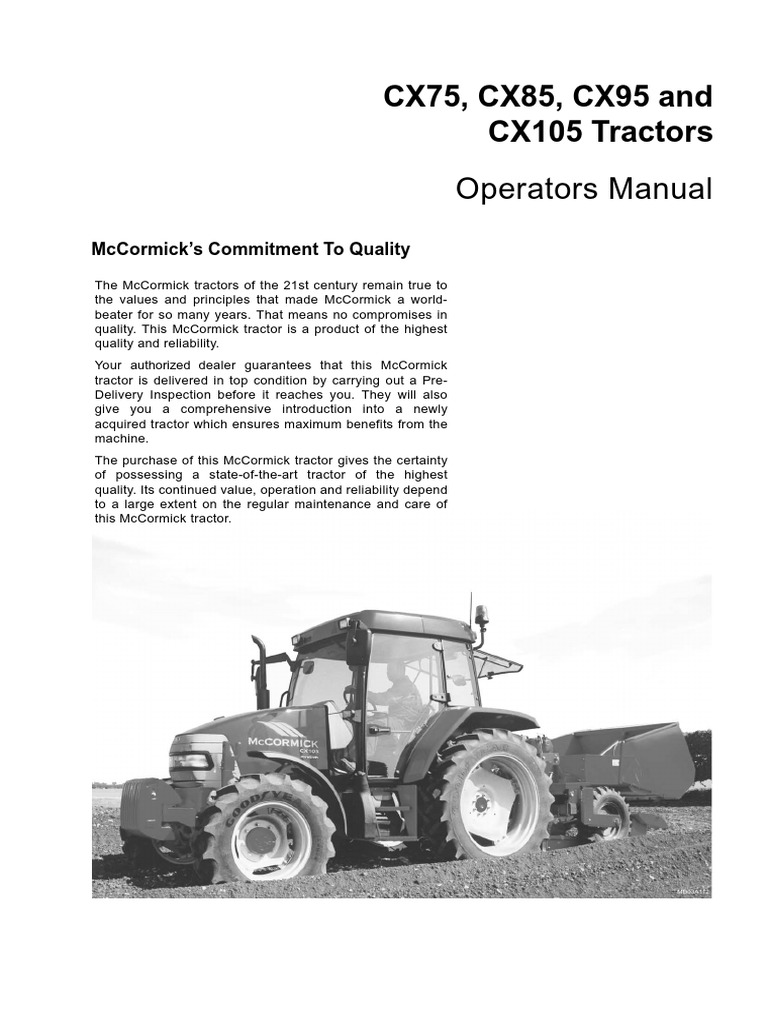 McCormick CX105 Tractor Operator Manual PDF | PDF | Tractor | Tire