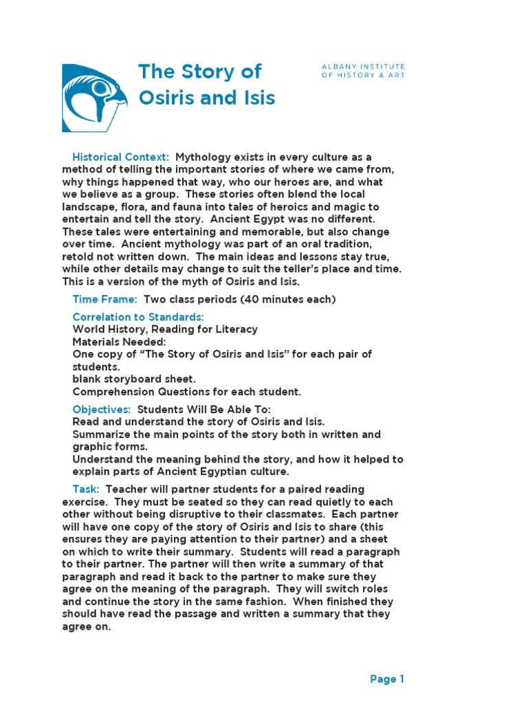 The Story of Osiris and Isis: Historical Context | PDF | Osiris | Isis