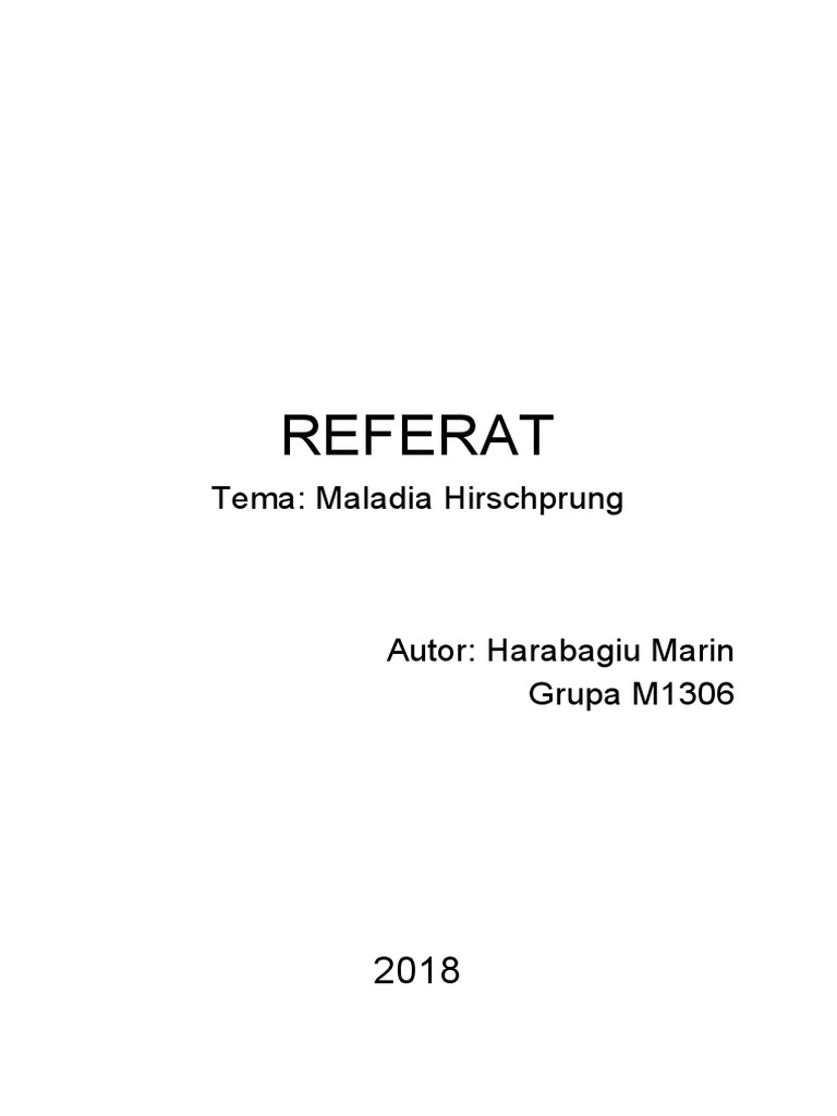 Hirschsprung's Disease Study | PDF