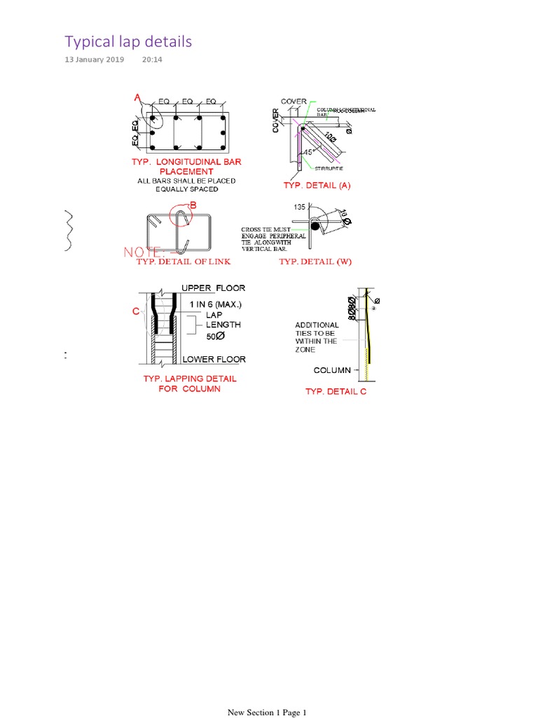 Typical Lap Details | PDF