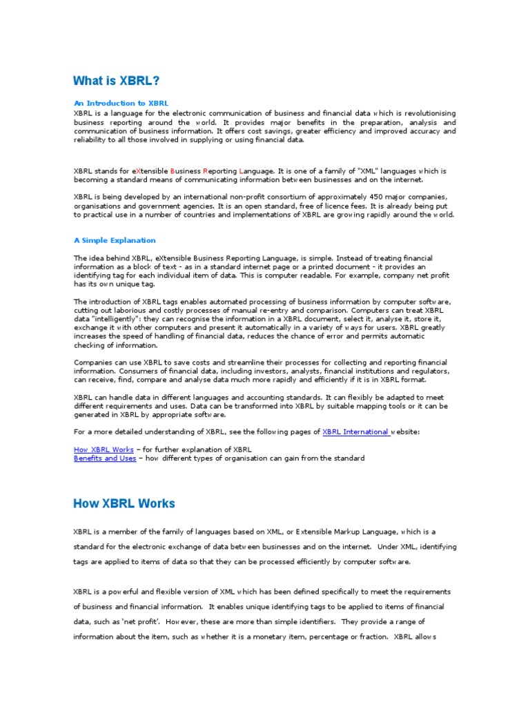 What Is XBRL | PDF | Xml | Computing