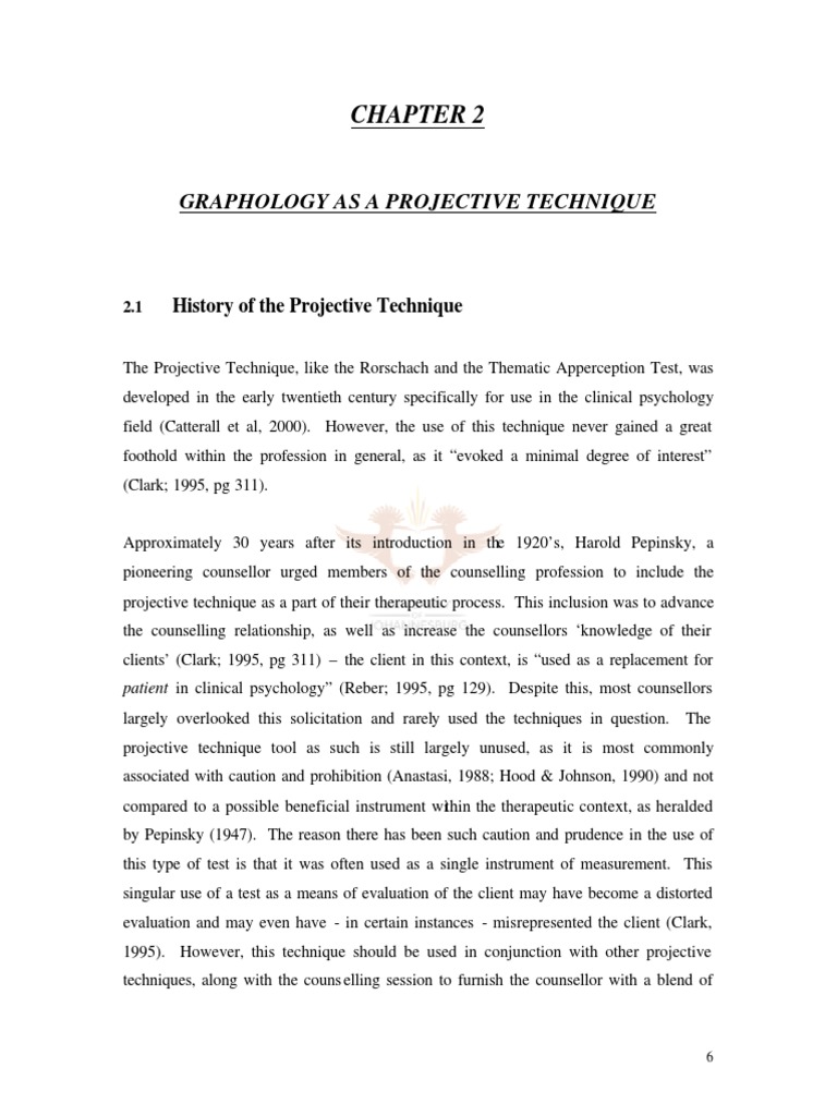 Graphology As A Projective Technique | PDF | Graphology | Psychotherapy