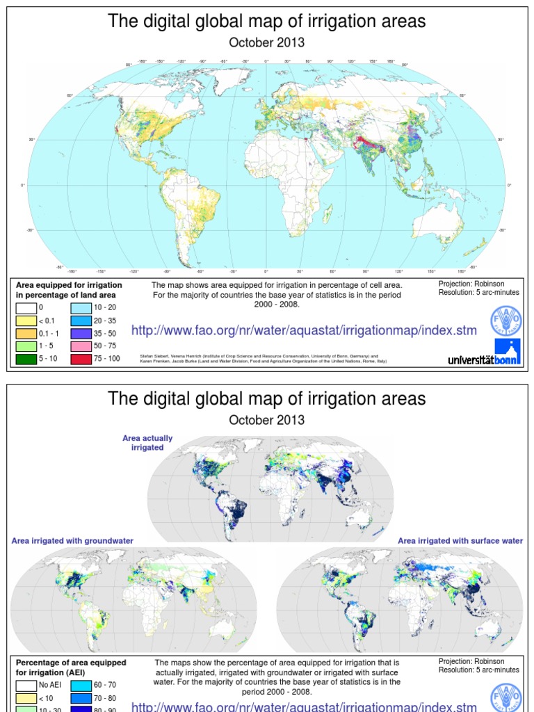 Global Irrigation Areas Map 2013 | PDF | Natural Resource Management ...