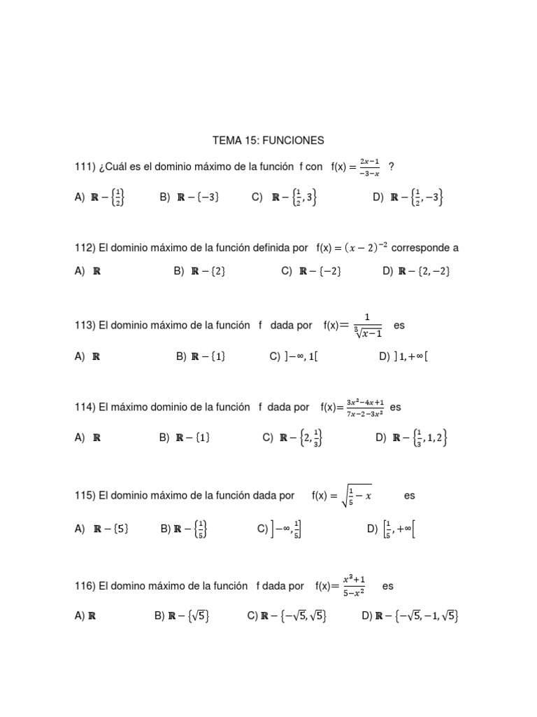 15 Funciones | Función (Matemáticas) | Álgebra abstracta