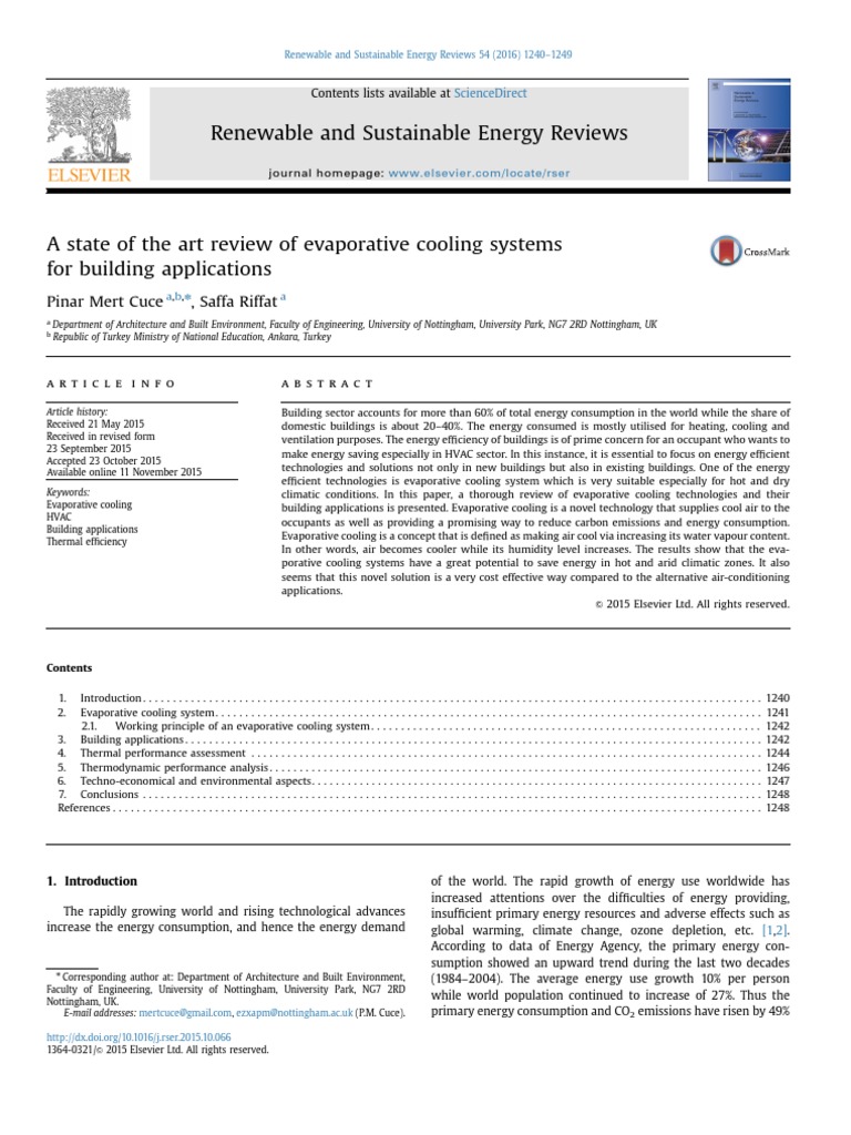 Renewable and Sustainable Energy Reviews: Pinar Mert Cuce, Saffa Riffat ...