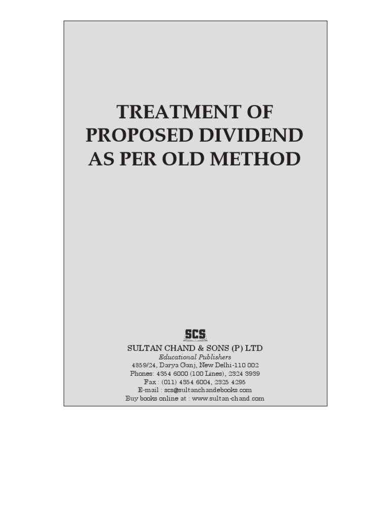 Proposed Dividebd | PDF | Dividend | Income Statement