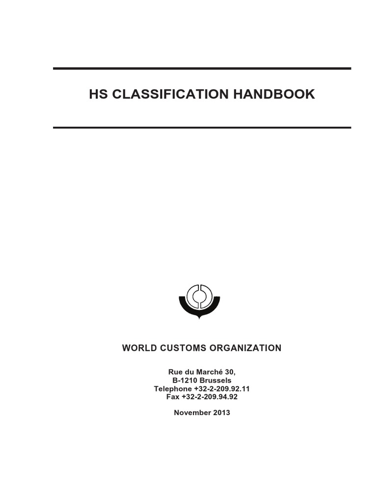 Hs Classification Handbook | PDF | Business