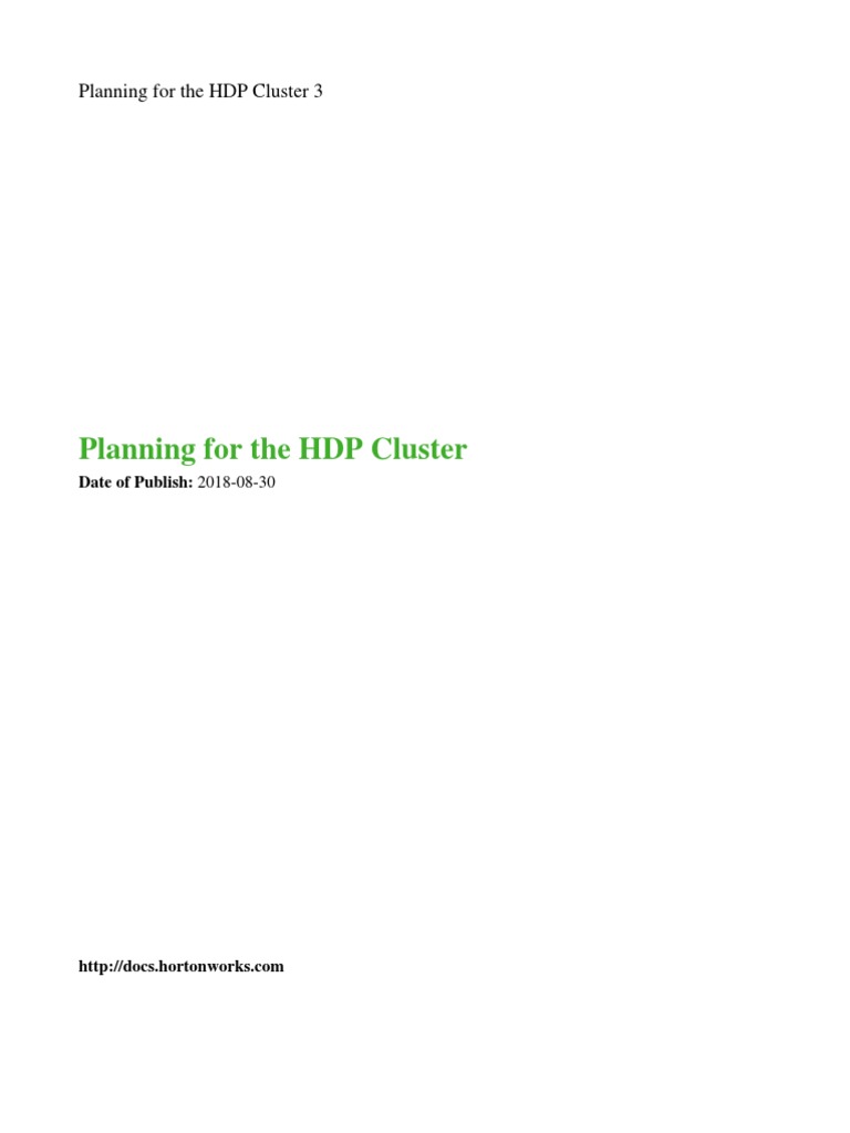 Cluster Planning PDF | PDF | Apache Hadoop | Computer Cluster