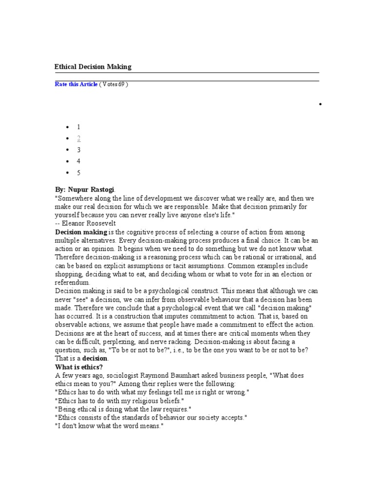 Ethical Decision Making | PDF | Decision Making | Morality