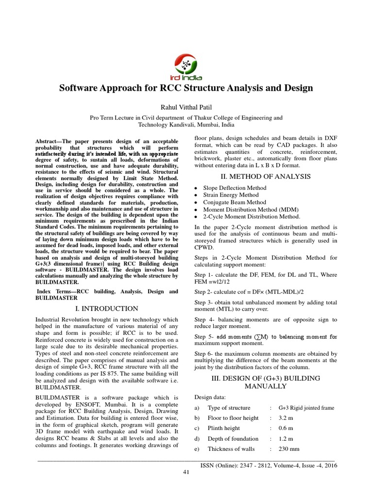 Software Approach For RCC Structure Analysis and Design: Ii. Method of ...