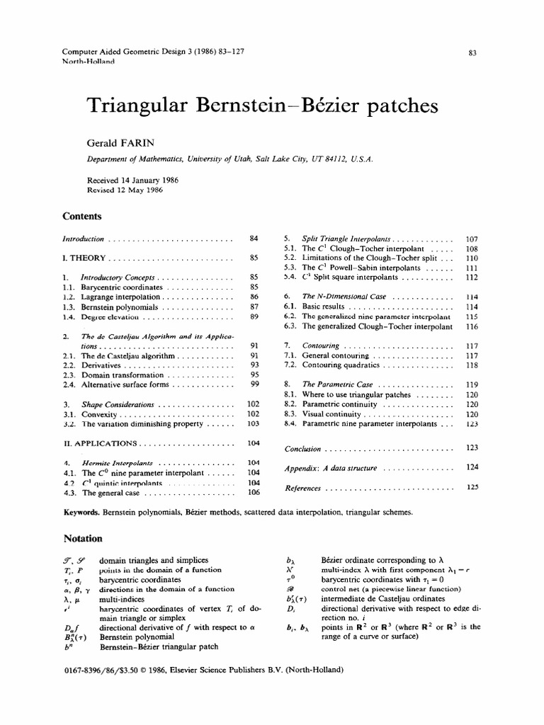 Triangular Bernstein-Bezier Patches | PDF | Triangle | Derivative