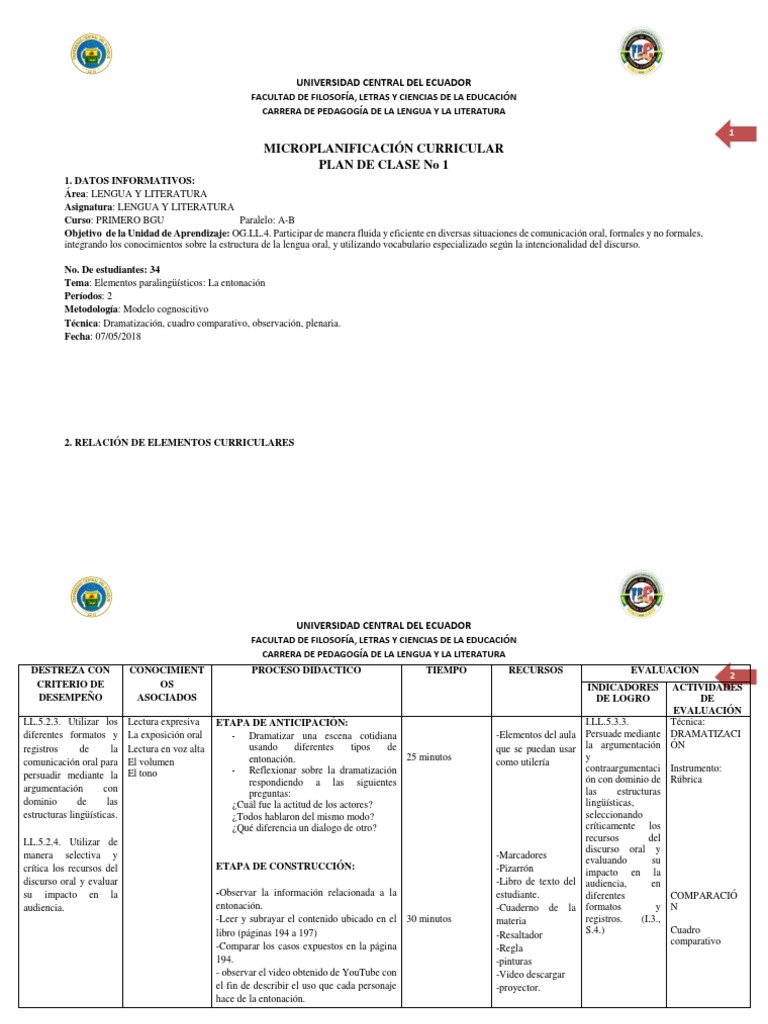 Plan de Clase | Descargar gratis PDF | Melodía | Vocal