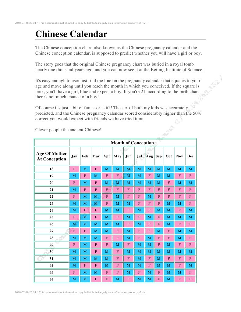 Chinese Calendar | PDF