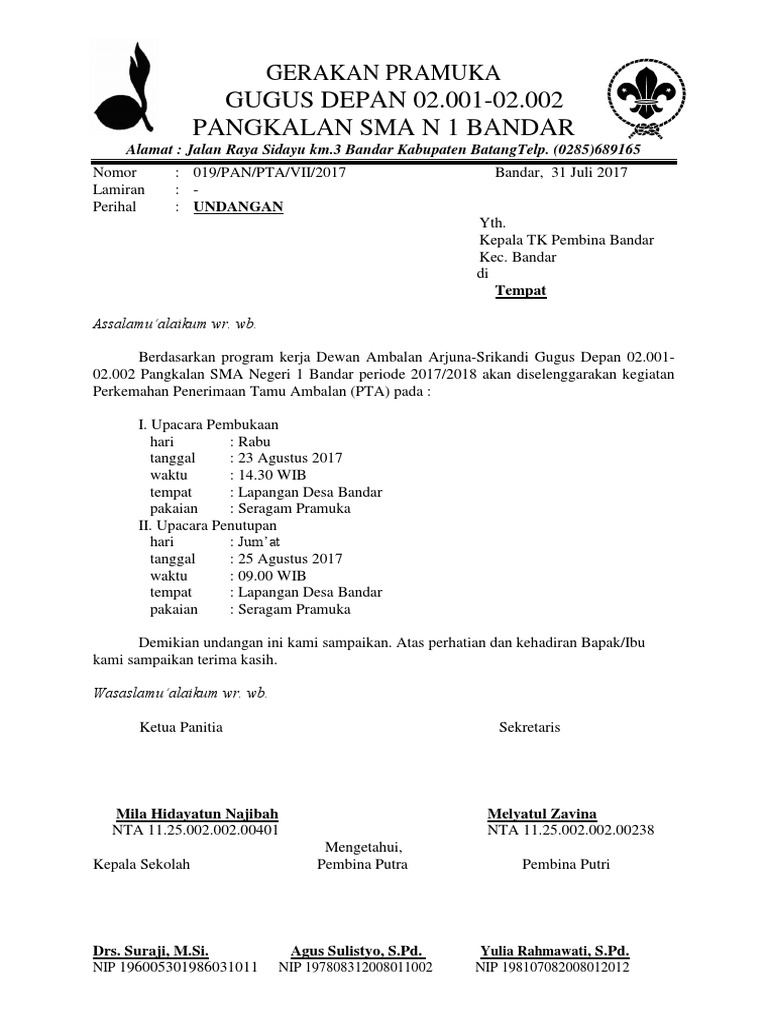 Surat Undangan Upacara | PDF