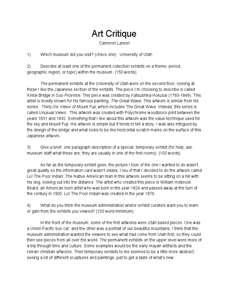 Art Critique | PDF | Museum | Paintings