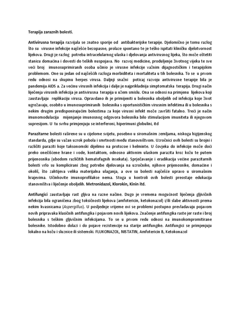 Terapija Zaraznih Bolesti | PDF