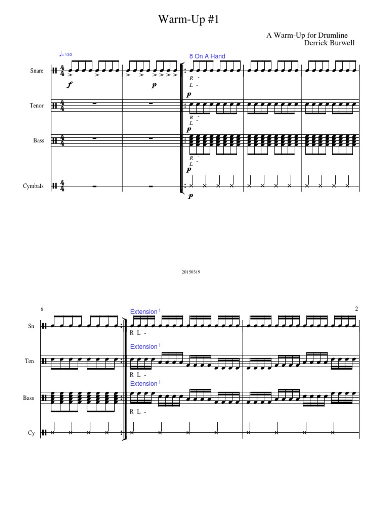 A Warm-Up For Drumline Derrick Burwell | PDF