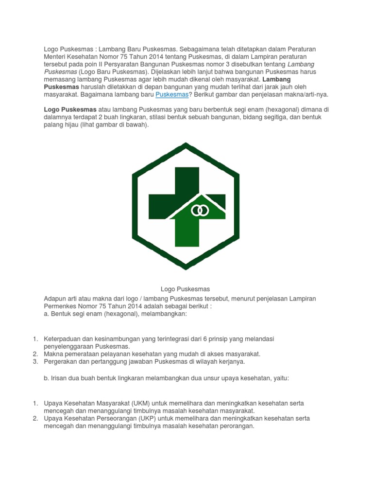 Arti dan Desain Logo Puskesmas Baru | PDF | Kesehatan Holistik