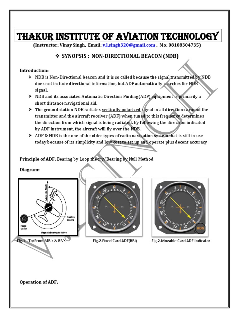 Understanding Non-Directional Beacons (NDB) and Automatic Direction ...