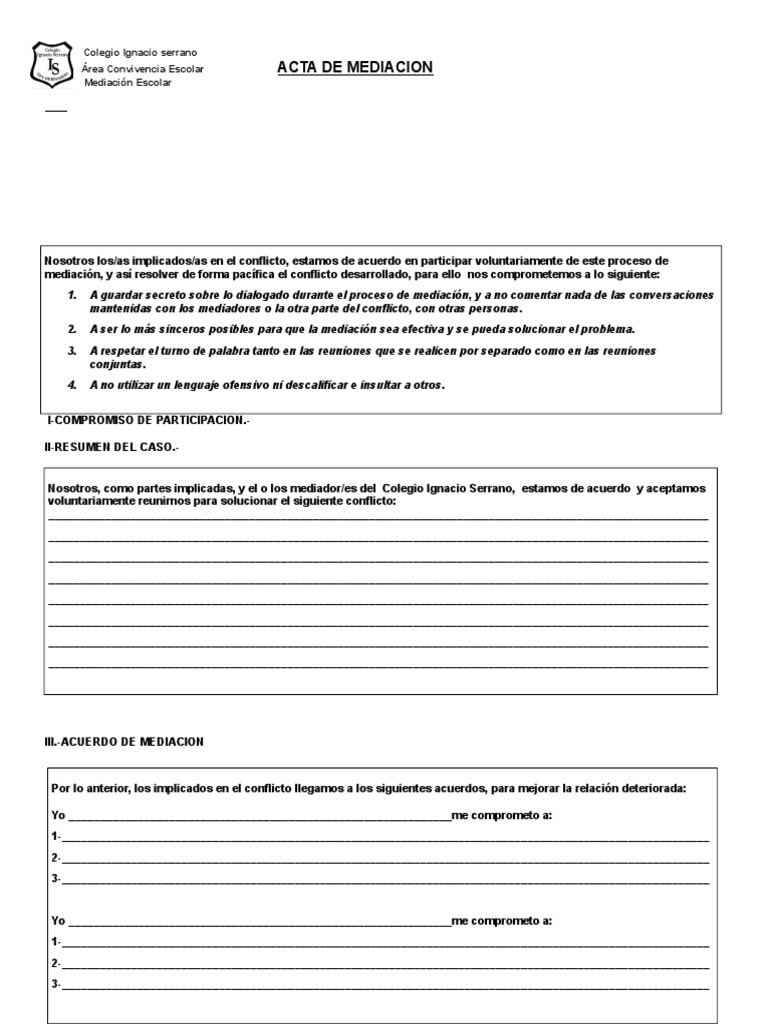 ACTA Med Final | PDF | Mediación