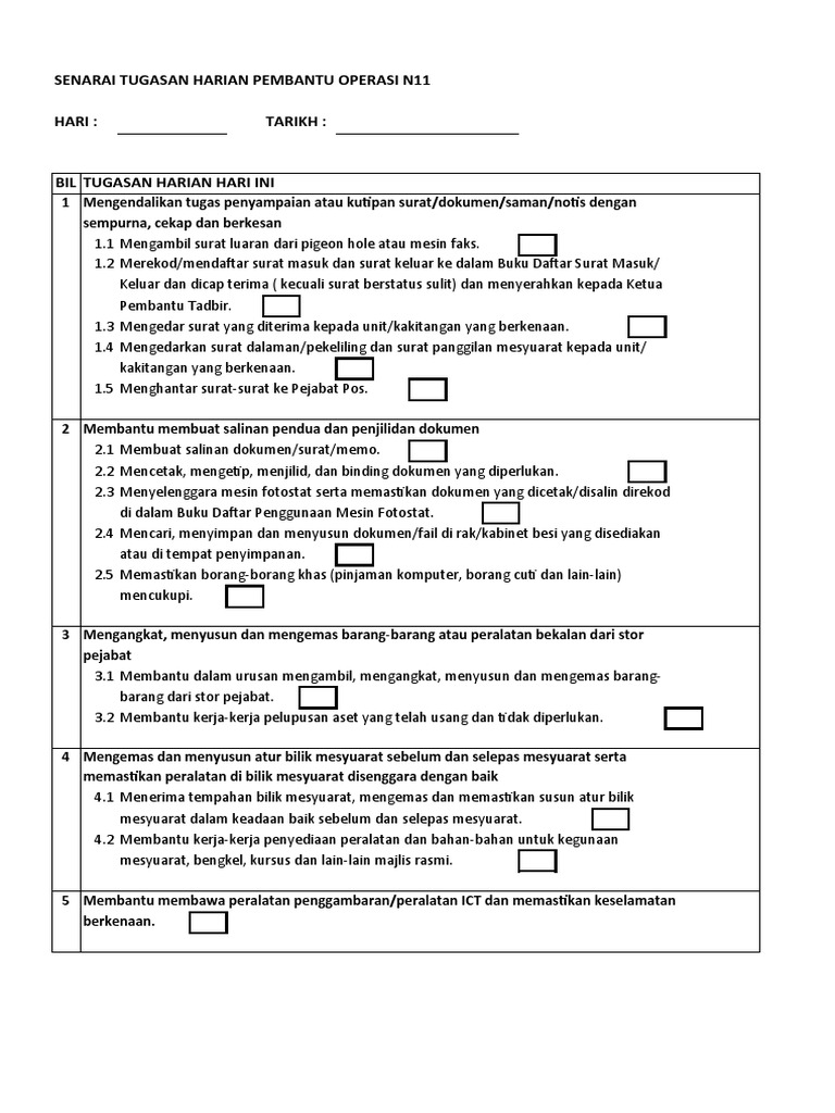 Senarai Tugas Po | PDF