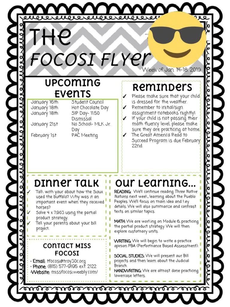 Focosi Flyer: Events & Reminders Jan 2019 | PDF