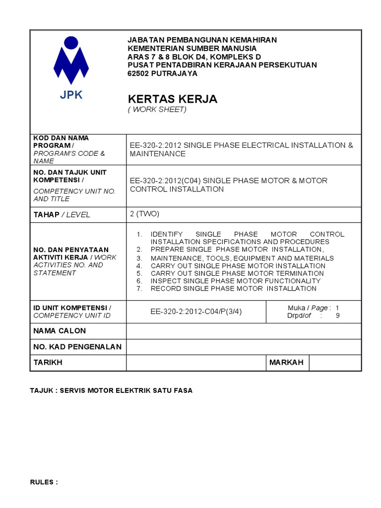 Penyelenggaraan Motor 1 | PDF