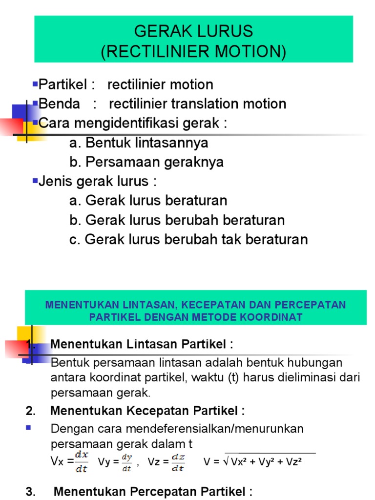 Gerak Lurus | PDF