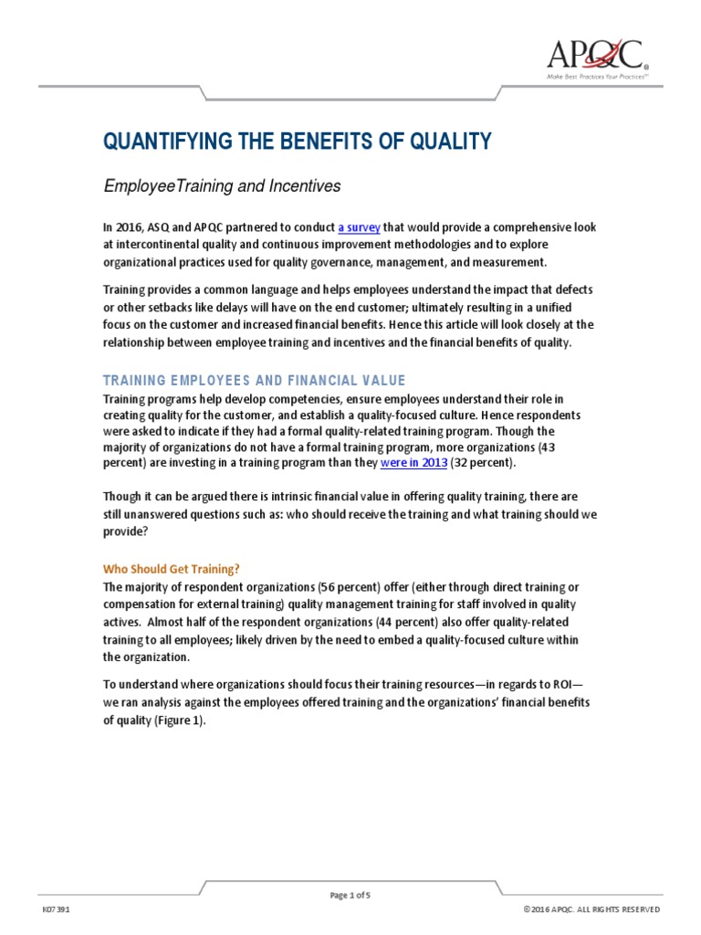 K07391 - Quantifying The Benefits of Quality-Part Four - Industry Week ...