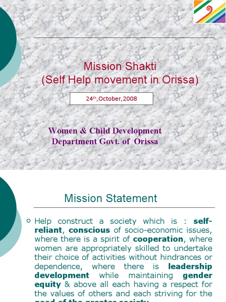 Mission Shakti (Self Help Movement in Orissa) : Women & Child ...