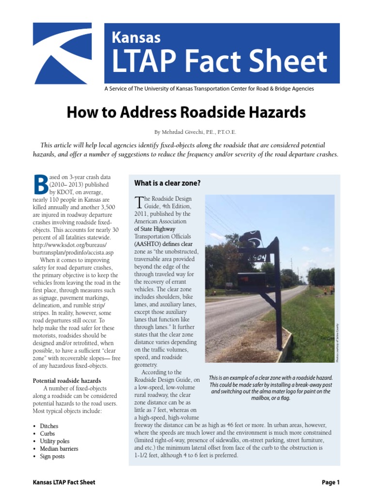 LTAP Fact Sheet: How To Address Roadside Hazards | PDF | Transport ...