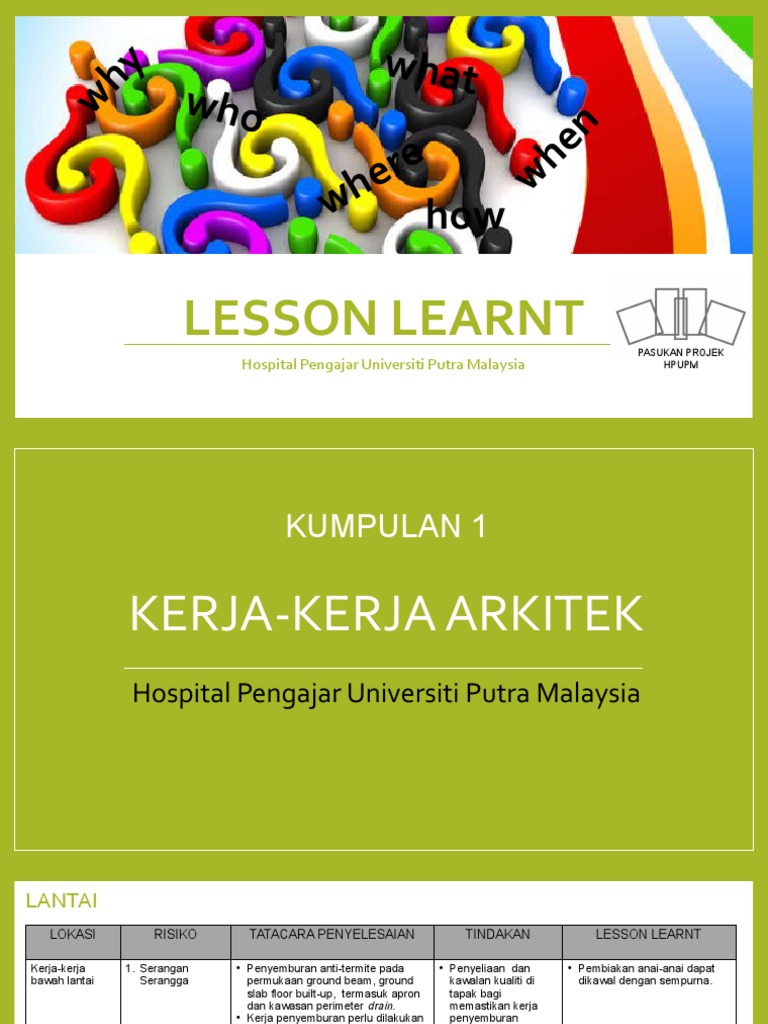 Lesson Learnt (Final) | PDF