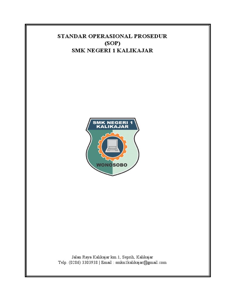 Cover Standar Operasional Prosedur | PDF