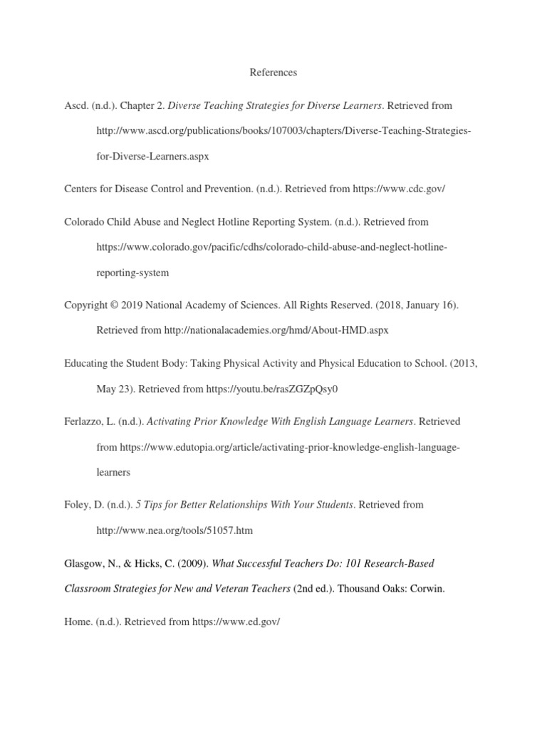 References | PDF | Teachers | Learning