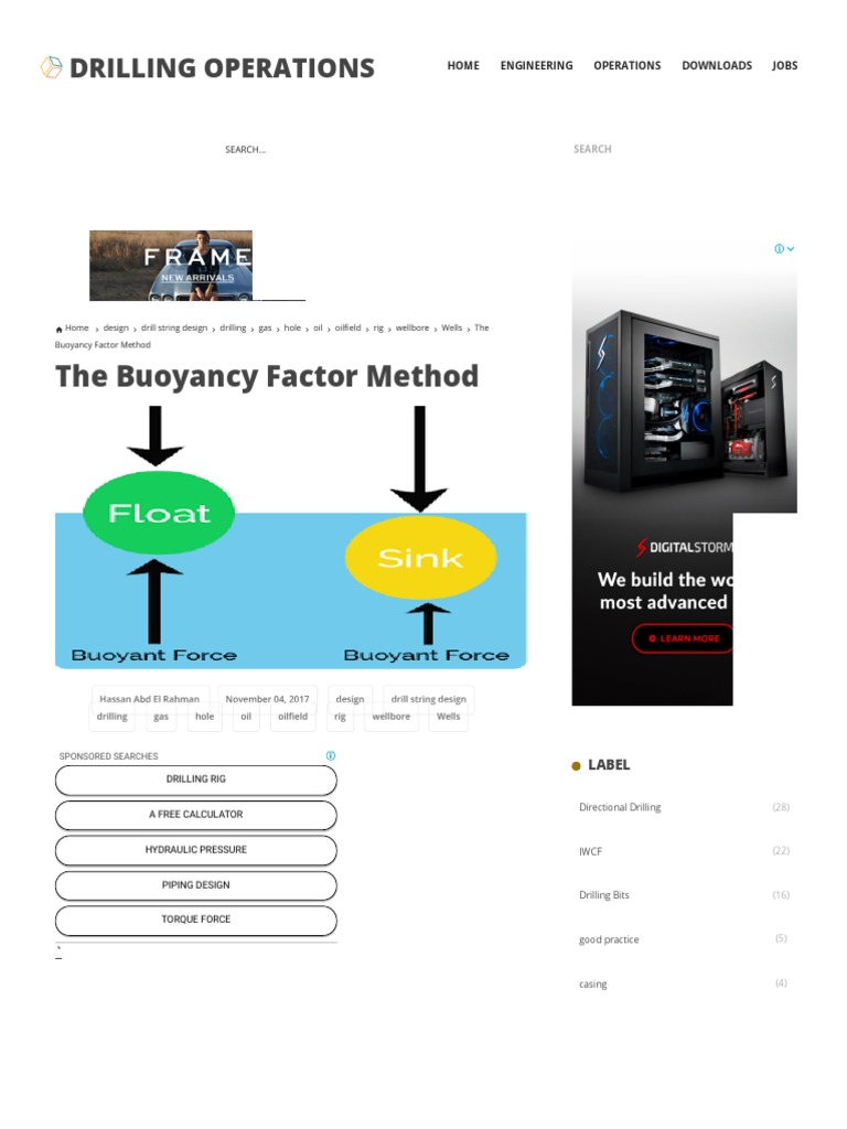 The Buoyancy Factor Method | PDF | Buckling | Oil Well