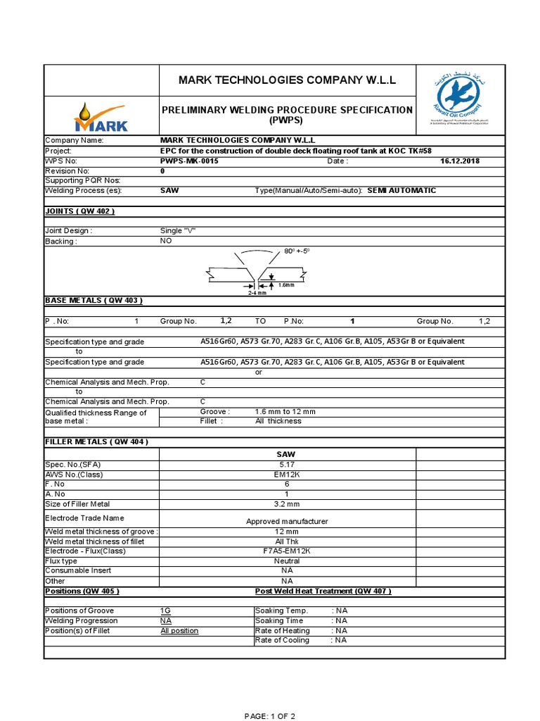 WPS PQR Saw | PDF | Welding | Construction