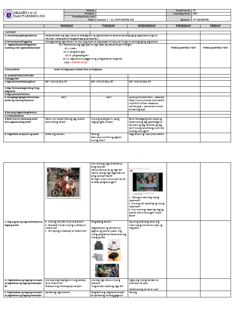 DLL Esp-6 Q3 W10 | PDF