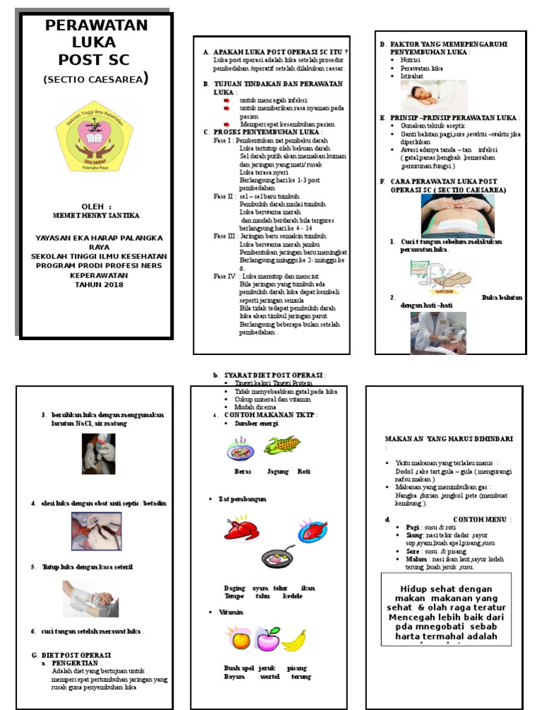 Leaflet Perawatan Luka Post Operasi SC Momo | PDF
