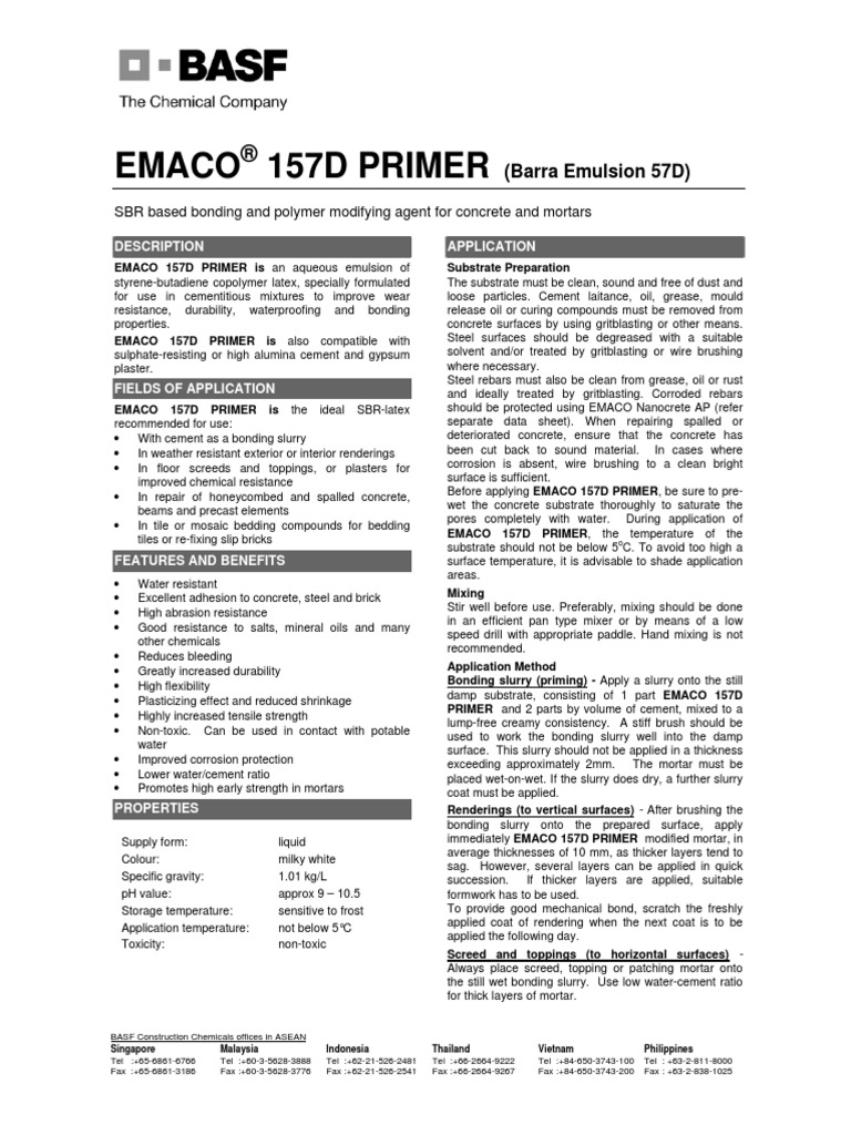 Emaco 157D Primer - PDS PDF | PDF