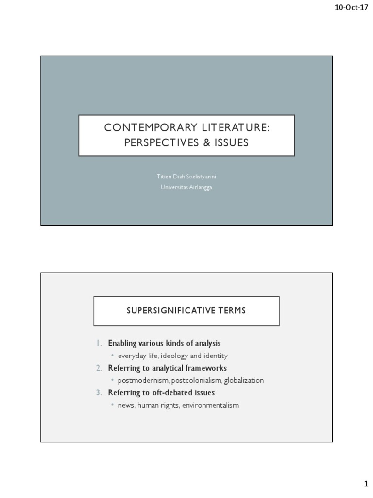 Perspectives & Issues in Contemporary Literature | PDF ...
