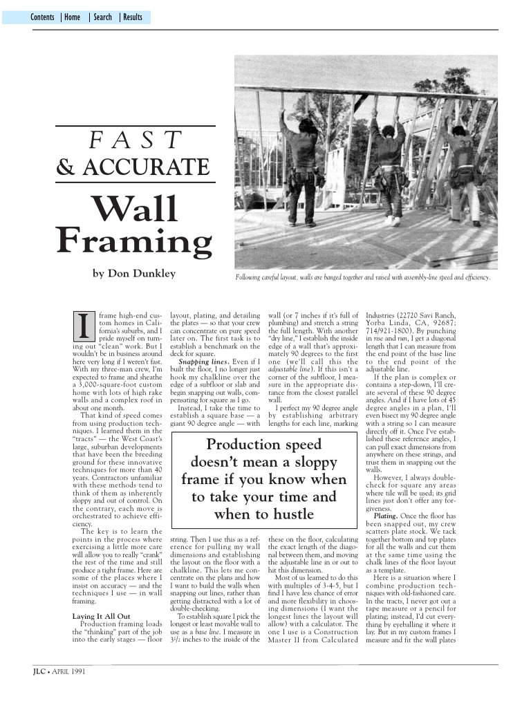 Wall Framing: & Accurate | PDF | Framing (Construction) | Architectural ...