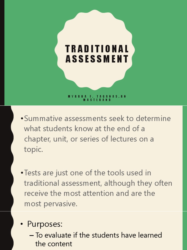 Traditional Assesment | PDF | Test (Assessment) | Multiple Choice
