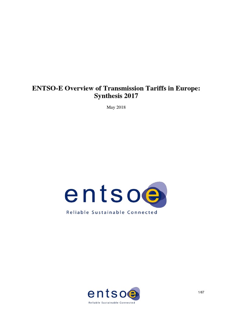 ENTSO-E Overview of Transmission Tariffs in Europe: Synthesis 2017 ...